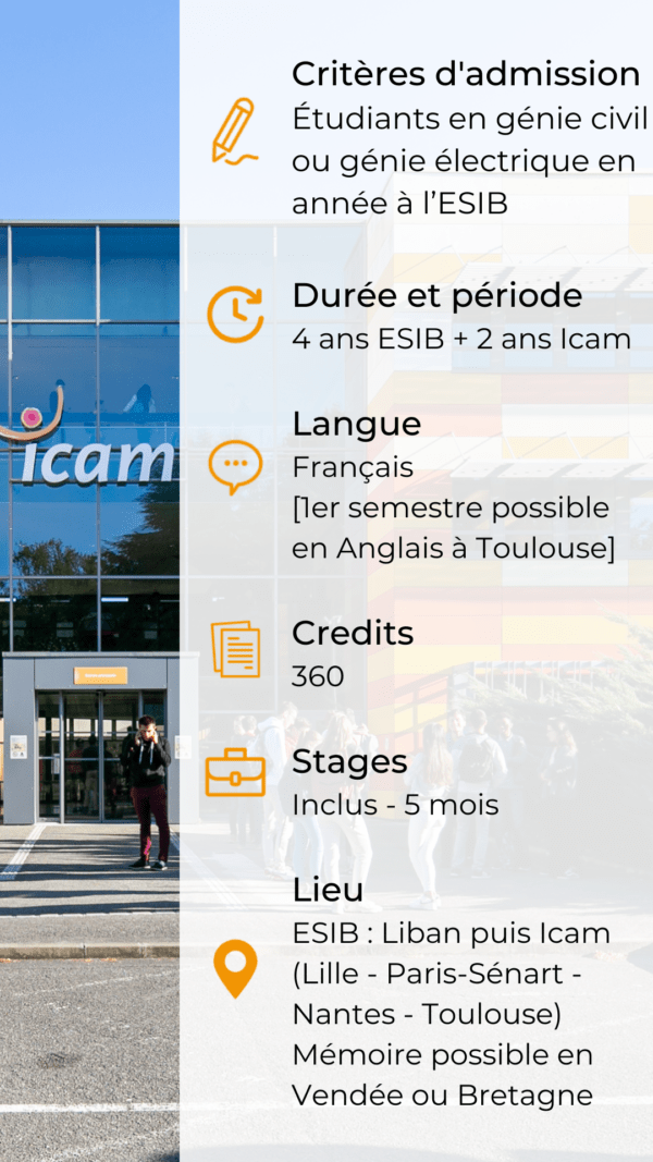 ESIB Spécialité Génie civil ou Génie Électrique / Icam Ingénieur ...